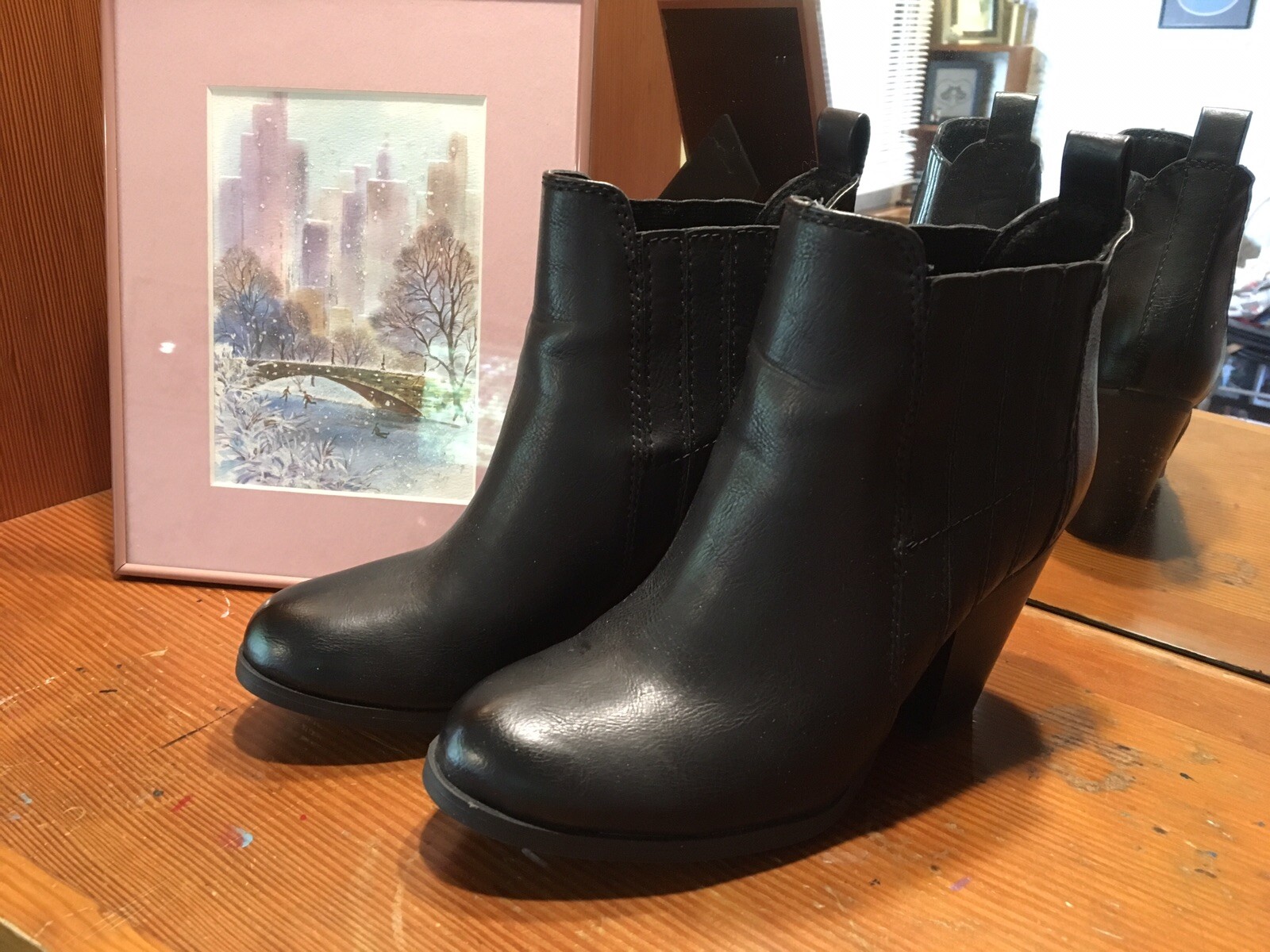 Womens black GNW Shannon booties, 3" heels, slip ons, size 7.5M ...