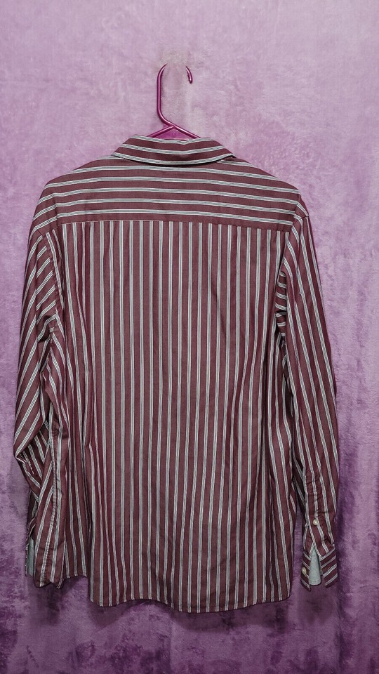 Croft & Barrow ♈Men's Printed LS button up Shirt size L~wine/navy ...