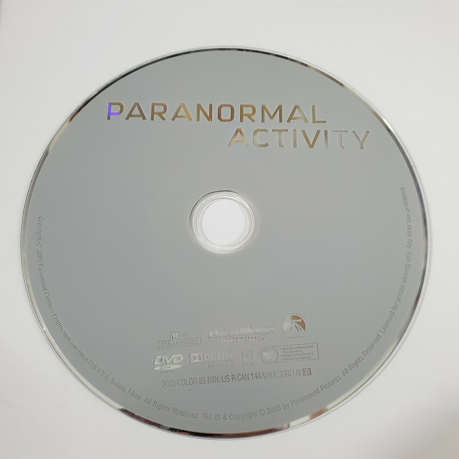 Paranormal Activity DVD Disc Only Katie Featherstone Micah Sloat ...