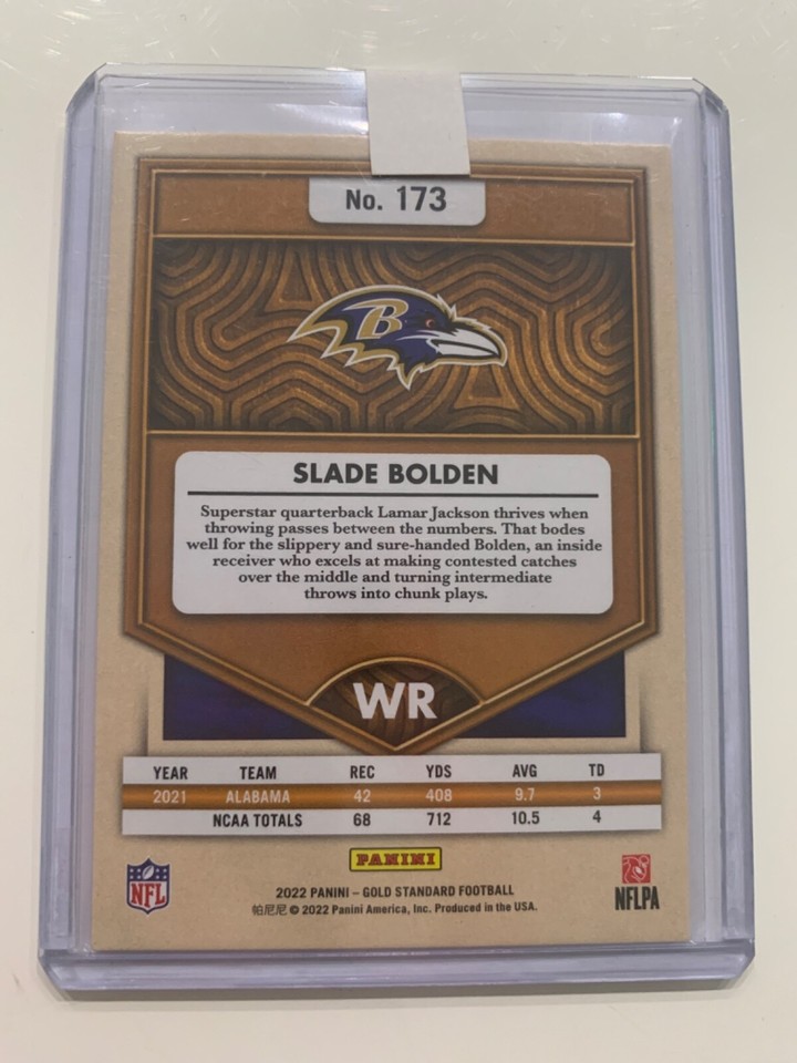 2022 Panini Gold Standard Slade Bolden RC Rookie Green Parallel #D /11 ...