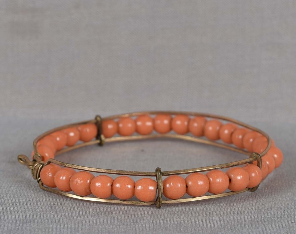 Victorian CORAL GLASS & gilded wire BRACELET | eBay