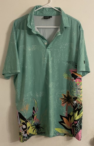 Sunday Swagger Polo Shirt Mens XL Green Golf Performance Toucan 80s ...