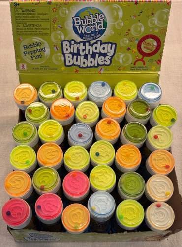 BUBBLE WORLD BIRTHDAY BUBBLES LOT OF 36 BUBBLE BOTTLES NEW FREE SHIP | eBay