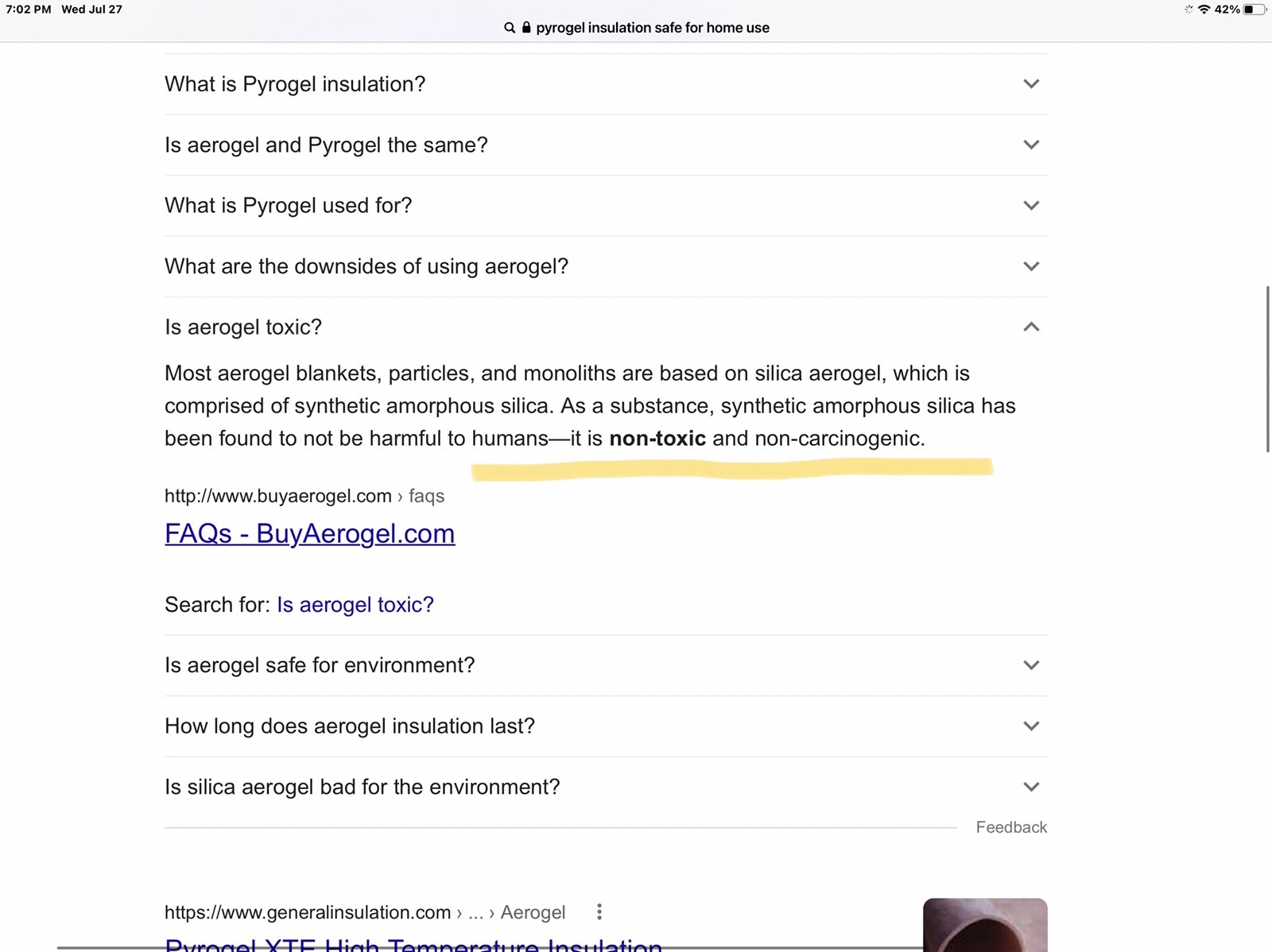 Pyrogel Insulation Heat Fire Water Resistant 5 Sq Ft It Works Too | eBay