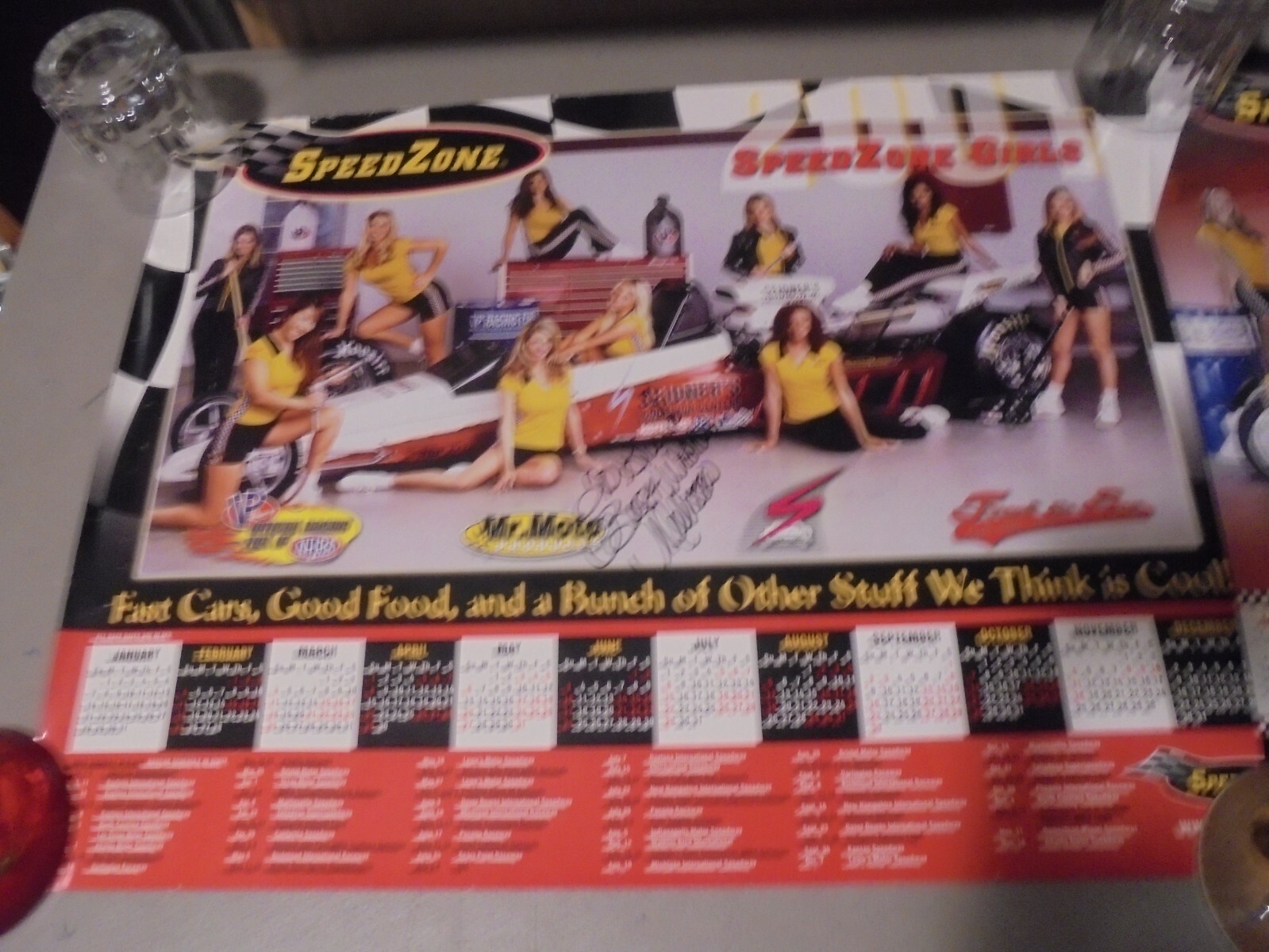 LOT OF 2 SPEED ZONE GIRLS POSTERS WITH 10 GIRLS AN A DRAGSTER FROM 2002 ...