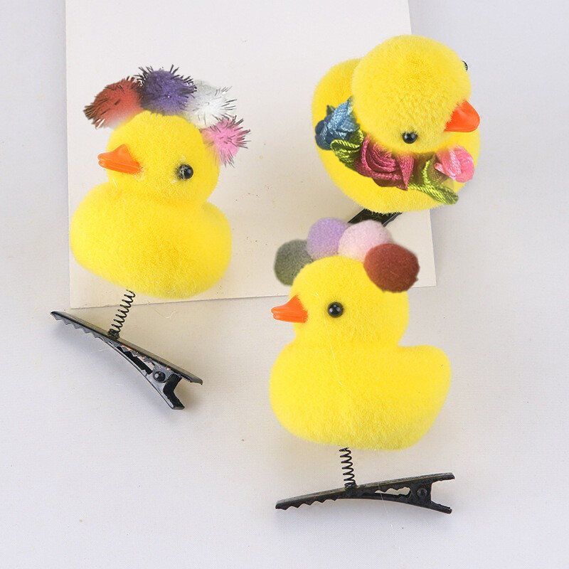 5Pcs 3D Little Yellow Duck Hairpin Spring Clip Duckbill Clip Side Clip ...