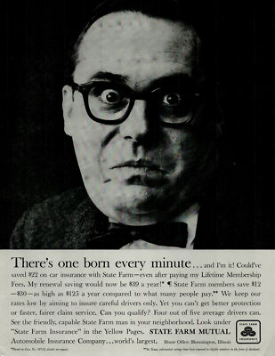 1959 State Farm Mutual Insurance Man with Big Eyes and Glasses Vtg ...
