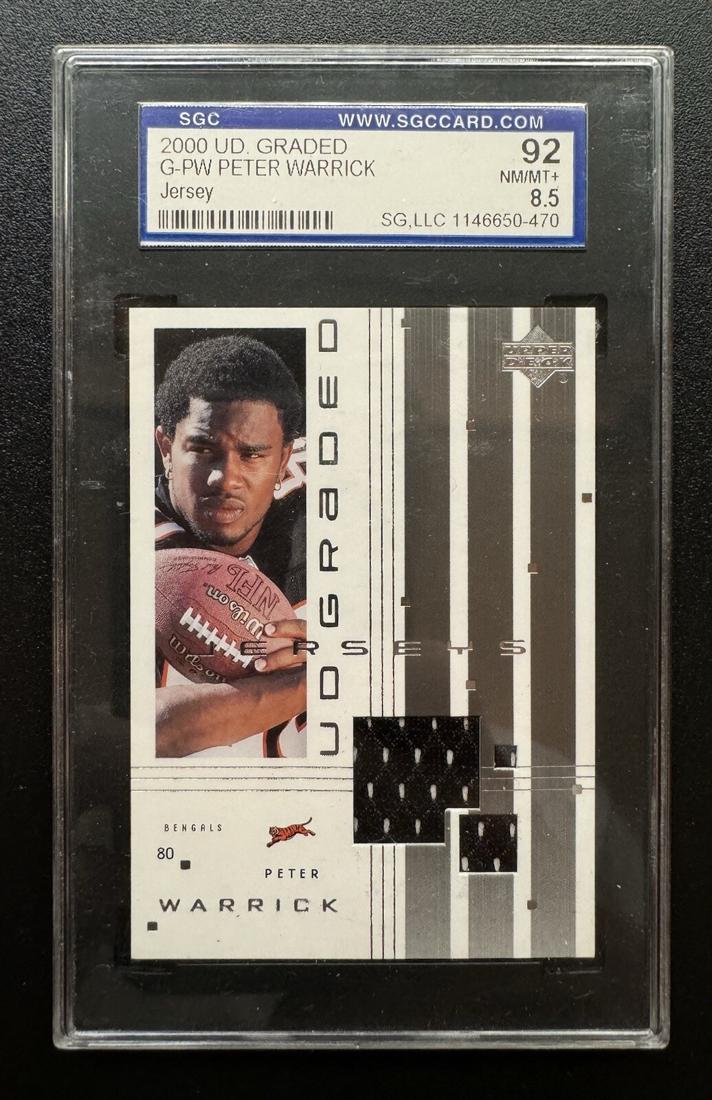 2000 UD Graded Jerseys Peter Warrick #G-PW SGC 92 Rookie RC Cincinnati ...