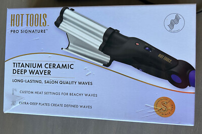 Hot Tools Pro Signature Titanium Ceramic Deep Waver Salon Quality Wave ...