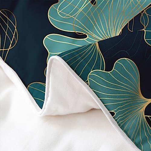 Golden Ginkgo Leaves 100% Cotton Duvet Cover,Floral Art Decor King ...