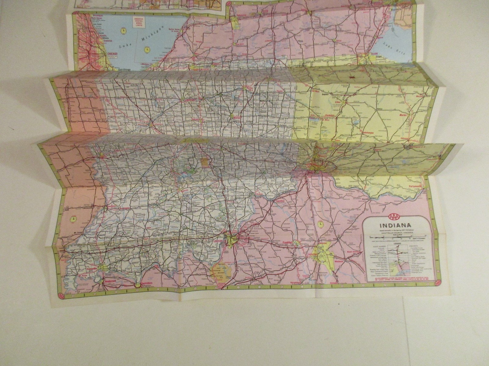 1977-1978 AAA Indiana State Highway Travel Road Map | eBay