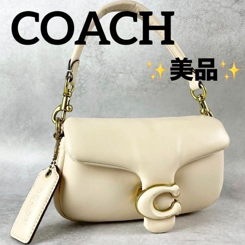 COACH Pillow Tabby Crossbody 2way Shoulder Bag Beige Brass C3880 USED ...