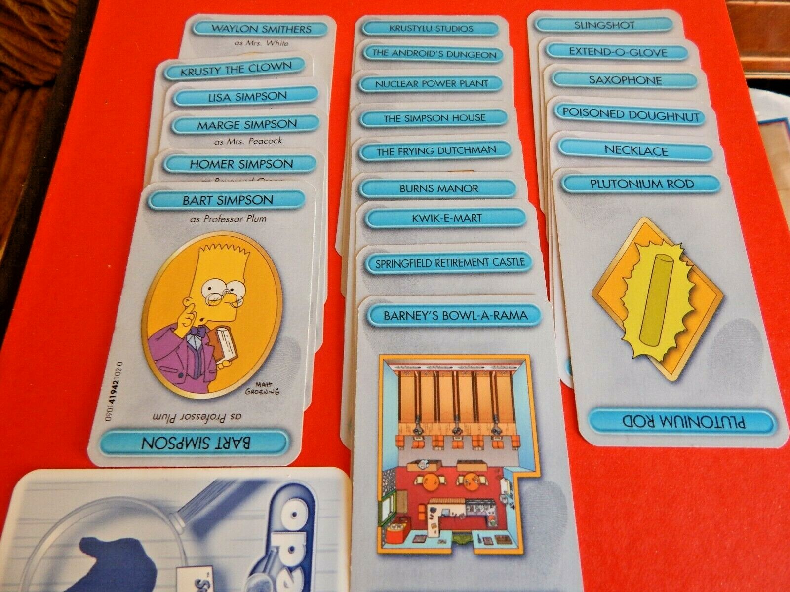 Cluedo Simpsons Cards Spare Pieces - Please choose: | eBay UK
