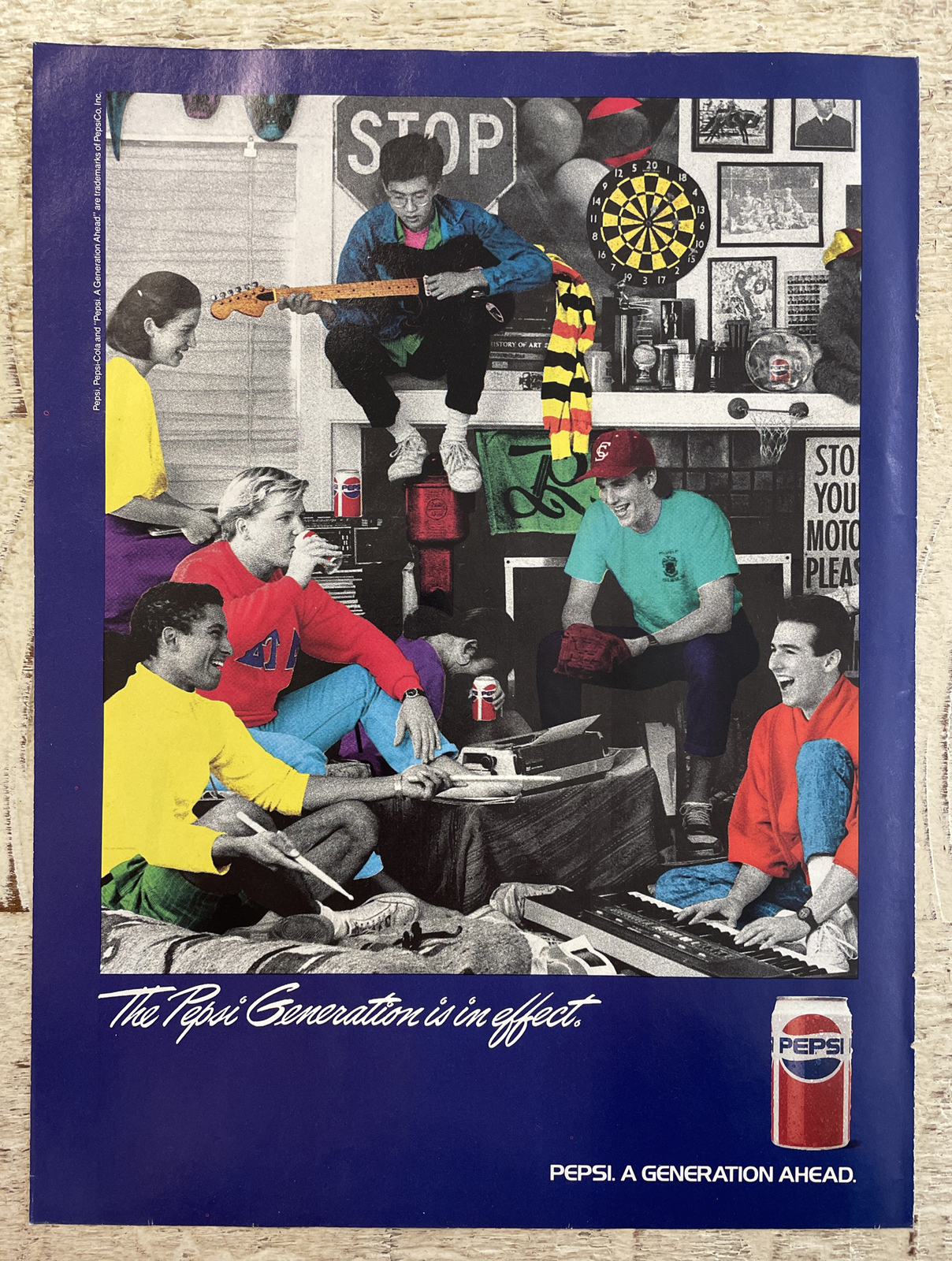 1990 Pepsi Print Ad fraternity guys college frat house music vintage ...