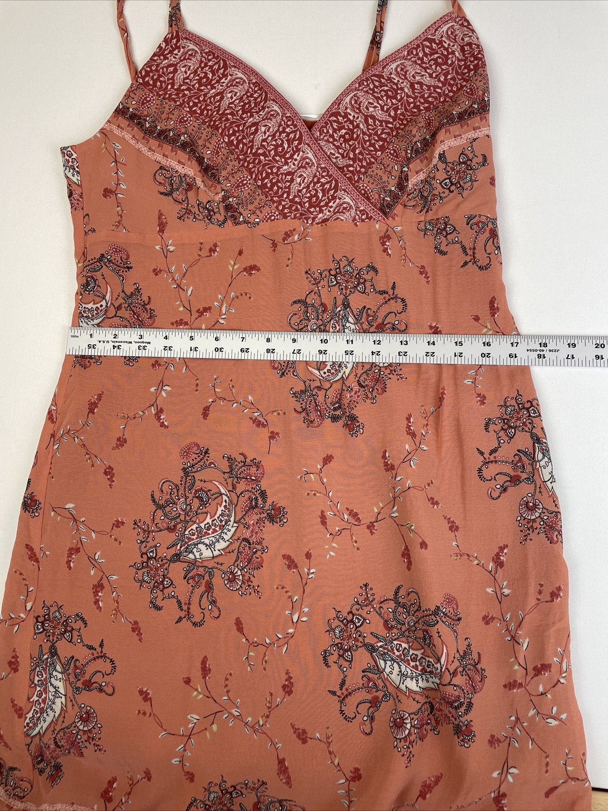 J Jill Light Summer Spaghetti Strap Lined MIDI Dress Paisley Floral ...