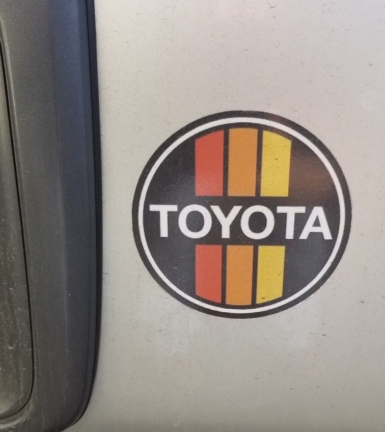 Toyota Decal Sticker Logo Retro stripes 70's - 80's Rainbow 4" x 4" | eBay