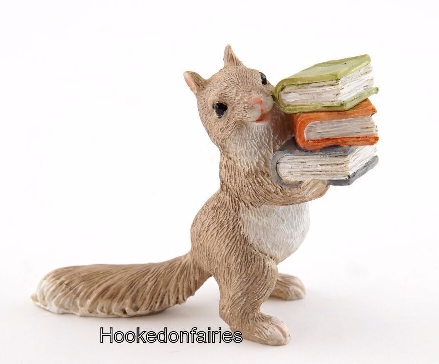 Little Squirrel Carrying Library Books TO 4620 Miniature Fairy Garden ...