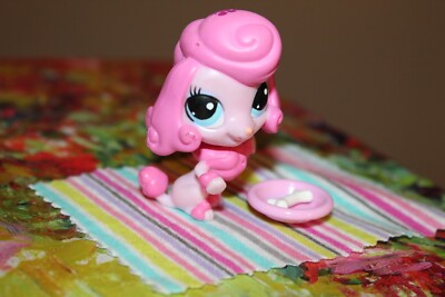 Littlest Pet Shop LPS Dog LPS #3847 Poodle PINK Glitzy Gaynor LIMO ...