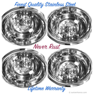 17.5" Trailer 8 Lug 6.5" Bolt Circle Stainless Steel Wheel Simulator ...