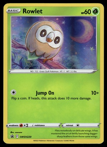 Rowlet NM SWSH220 SWSH: Sword & Shield Promo Cards Pokemon Card | eBay