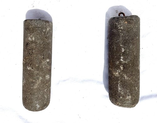 Pair Antique Lead Weights Longcase Clock / Grandfather Grandmother ...