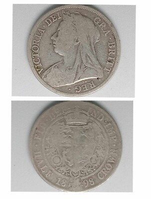 1898 - British Queen Victoria Silver Half Crown (Circulated) (G) | eBay ...