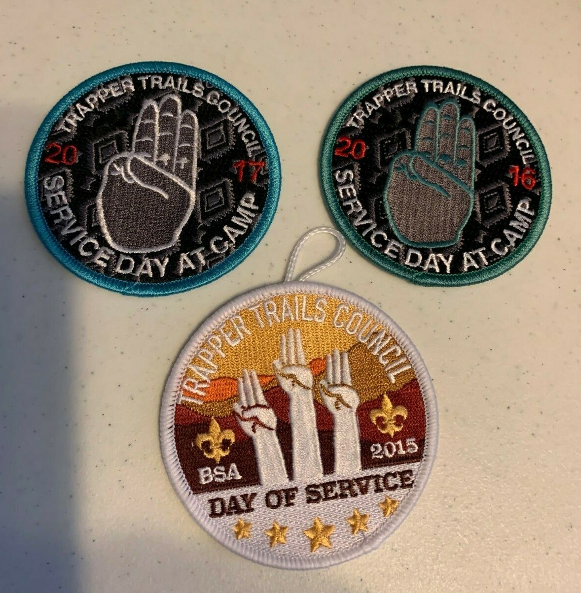 BSA Trapper Trails Council Day of Service at Camp patches Lot of 3 ...