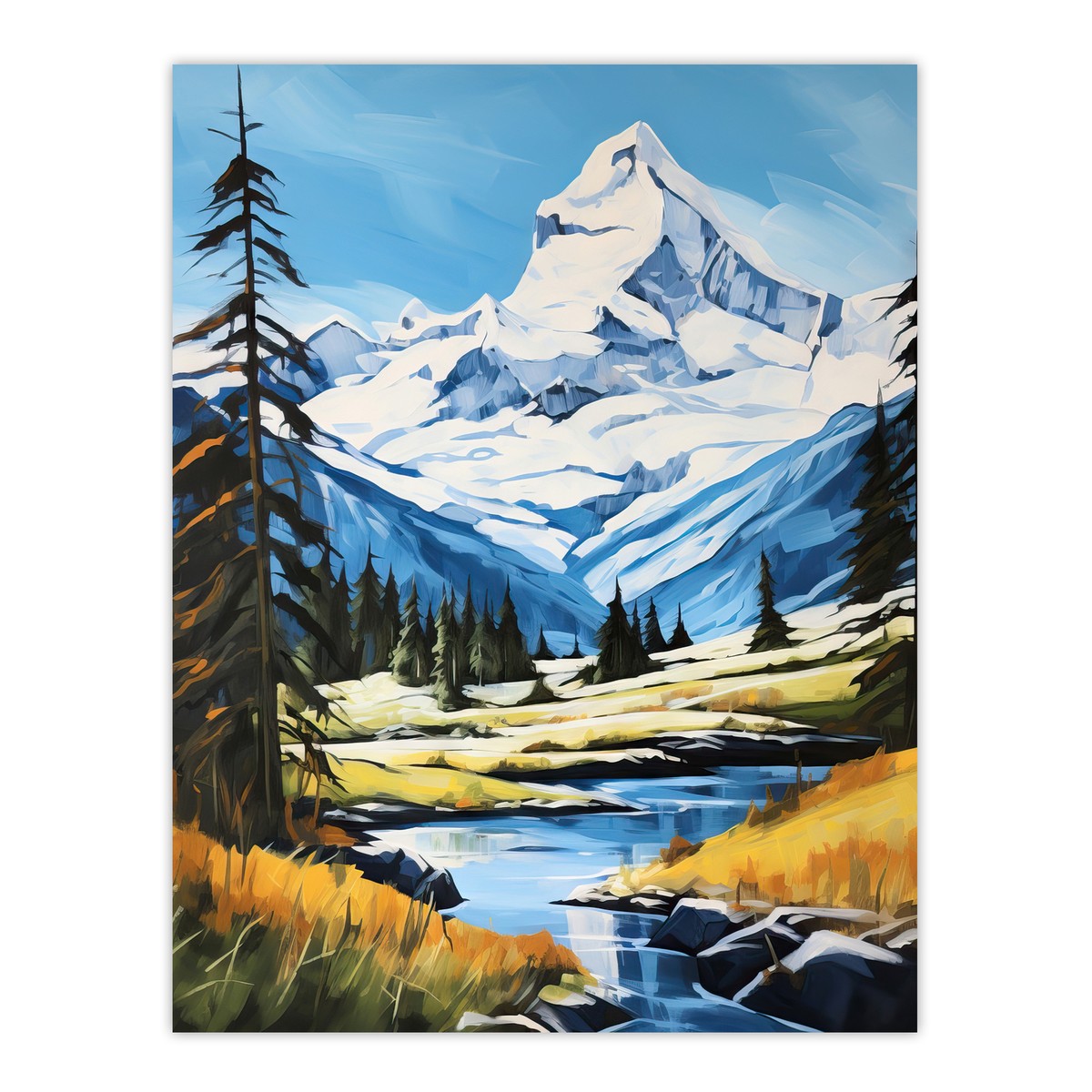 Swiss Alps Art Original Oil On Canvas Chalet Swiss Alps Painting