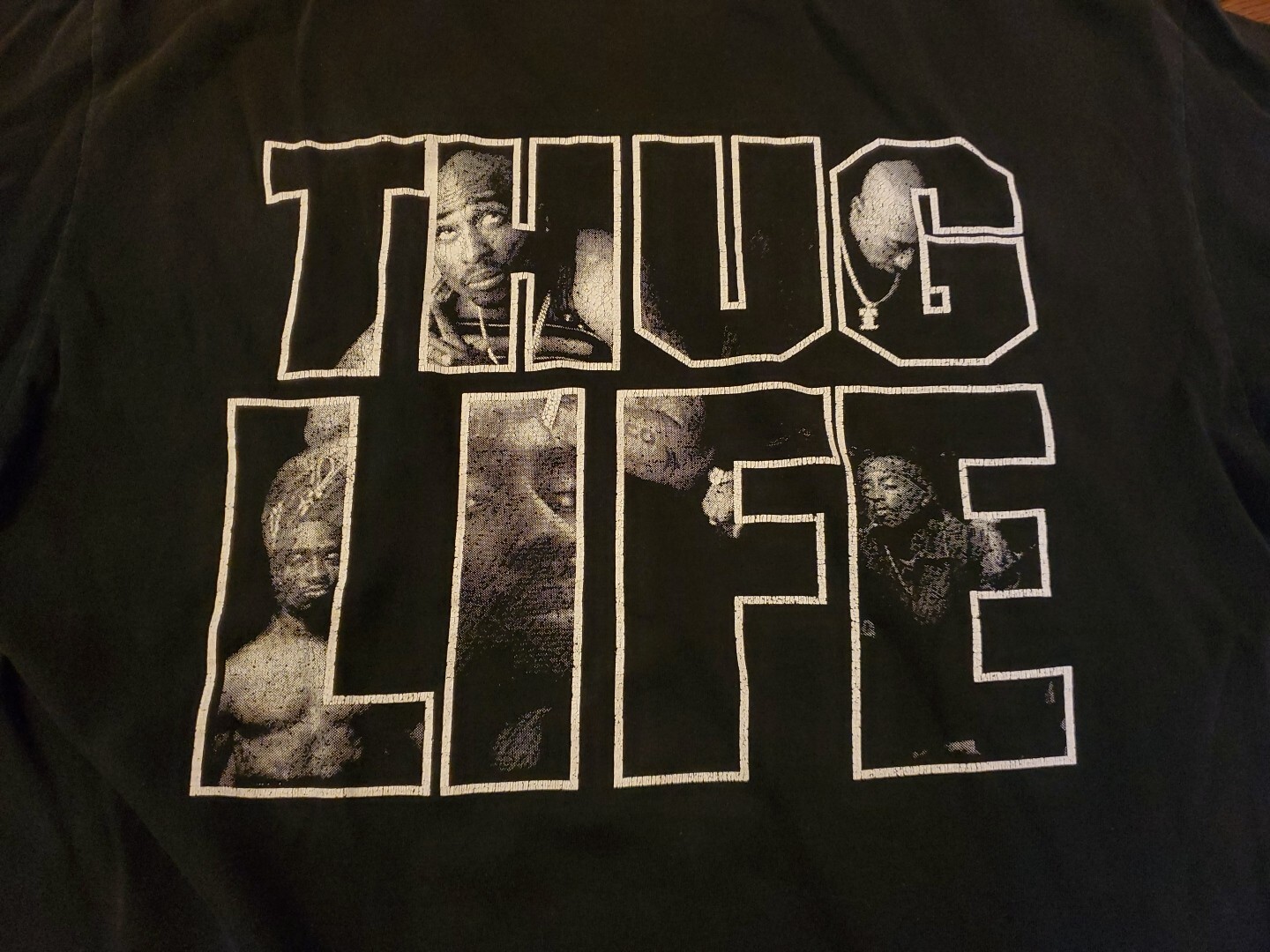 VINTAGE 90'S AAA TAG TUPAC SHAKUR PORTRAIT THUG LIFE T-SHIRT MEN'S SIZE ...