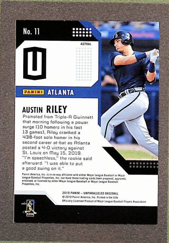 2019 Panini Unparalleled #11 Austin Riley Rookie RC Astral Parallel ...