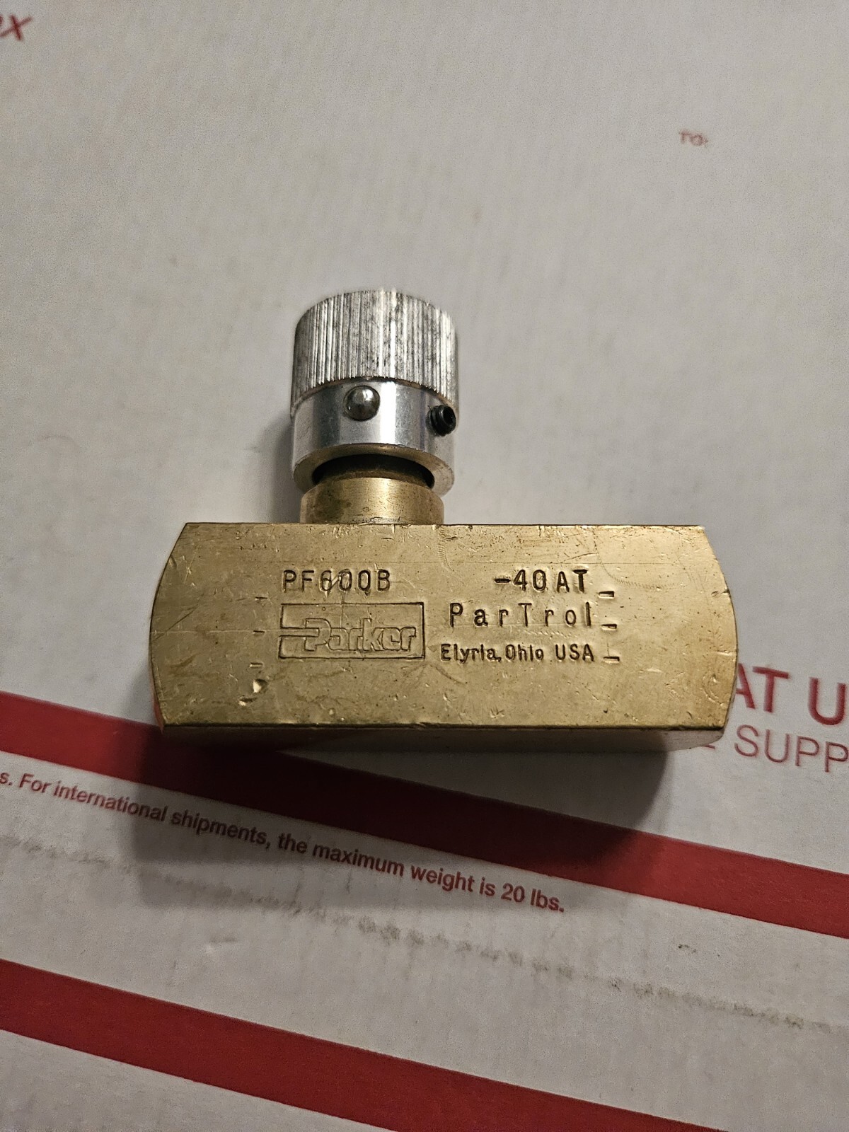 Parker Metered Flow Valve PF600B,Max 2000PSI | eBay