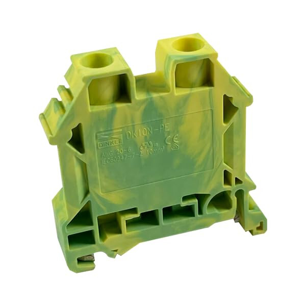 DIN Rail Ground Terminal Blocks 3 Quantity DK10N-PE Dinkle 6 - 20 AWG Gauge UL | eBay