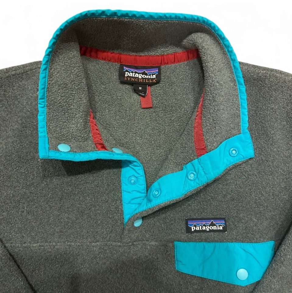 Patagonia Women’s Synchilla Snap-T Fleece Pullover Gray Teal Size ...