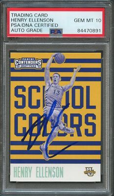 2016-17 Contenders Draft Picks #5 Henry Ellenson Signed Card AUTO 10 ...
