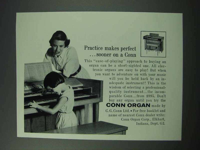 1961 Conn Organ Ad - Practice Makes Perfect | eBay