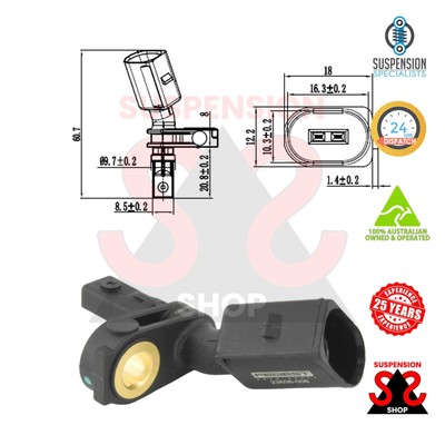 Front Axle Left Abs Sensor, Wheel Speed Suit AUDI S3 S3 quattro A3 (8V1 ...