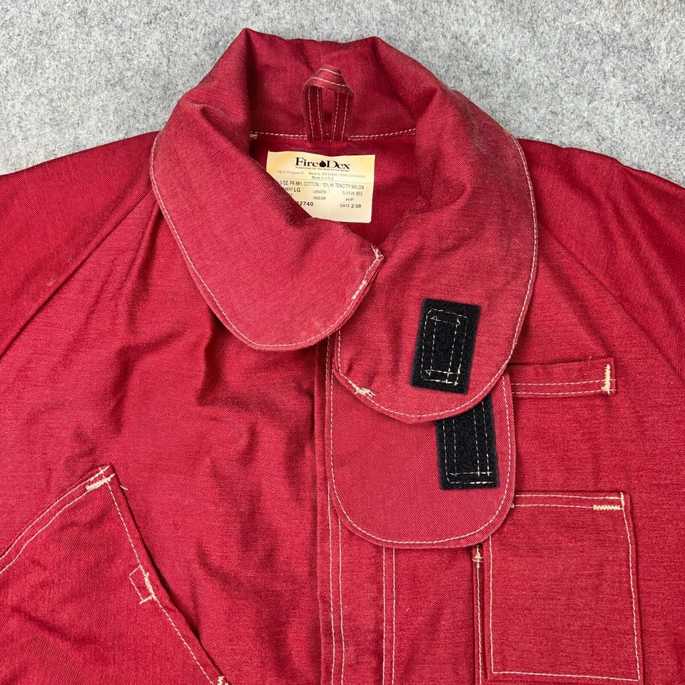 Fire Dex Firefighter Turnout Jacket Mens Large Red Fireman Coat 50x33 ...