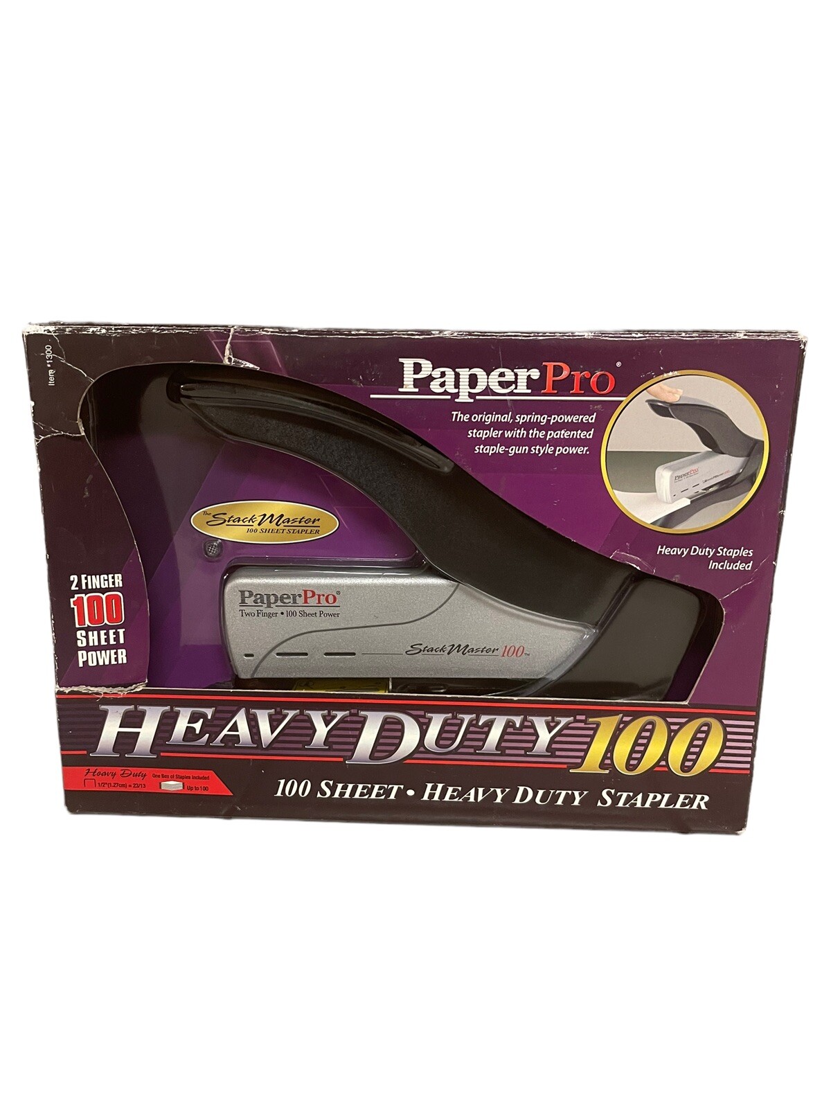 PaperPro 1300 Heavy-Duty Stapler- 100 Sheet Capacity- Black/Silver | eBay