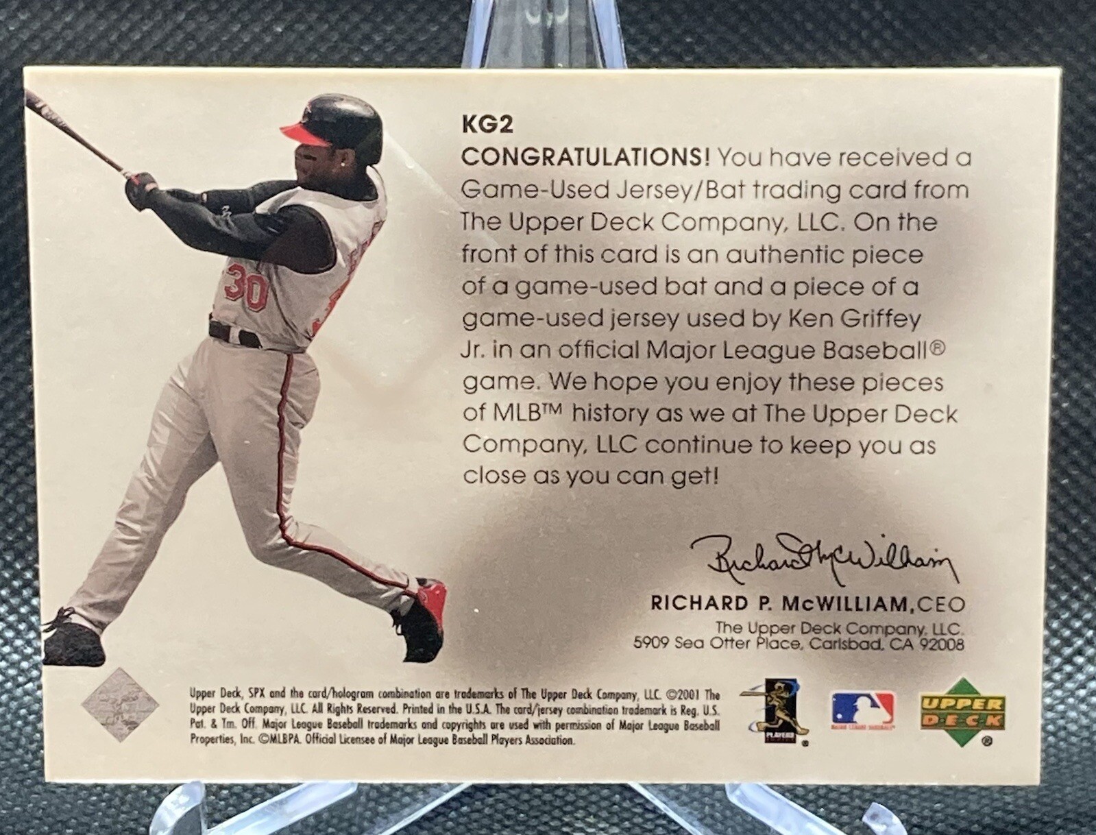 2001 Reds Ken Griffey Jr. Winning Materials Game Used Jersey Bat #KG2 ...