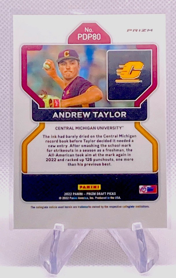2022 Prizm Draft Picks Andrew Taylor Neon Pink Velocity Prizm #PDP80 ...