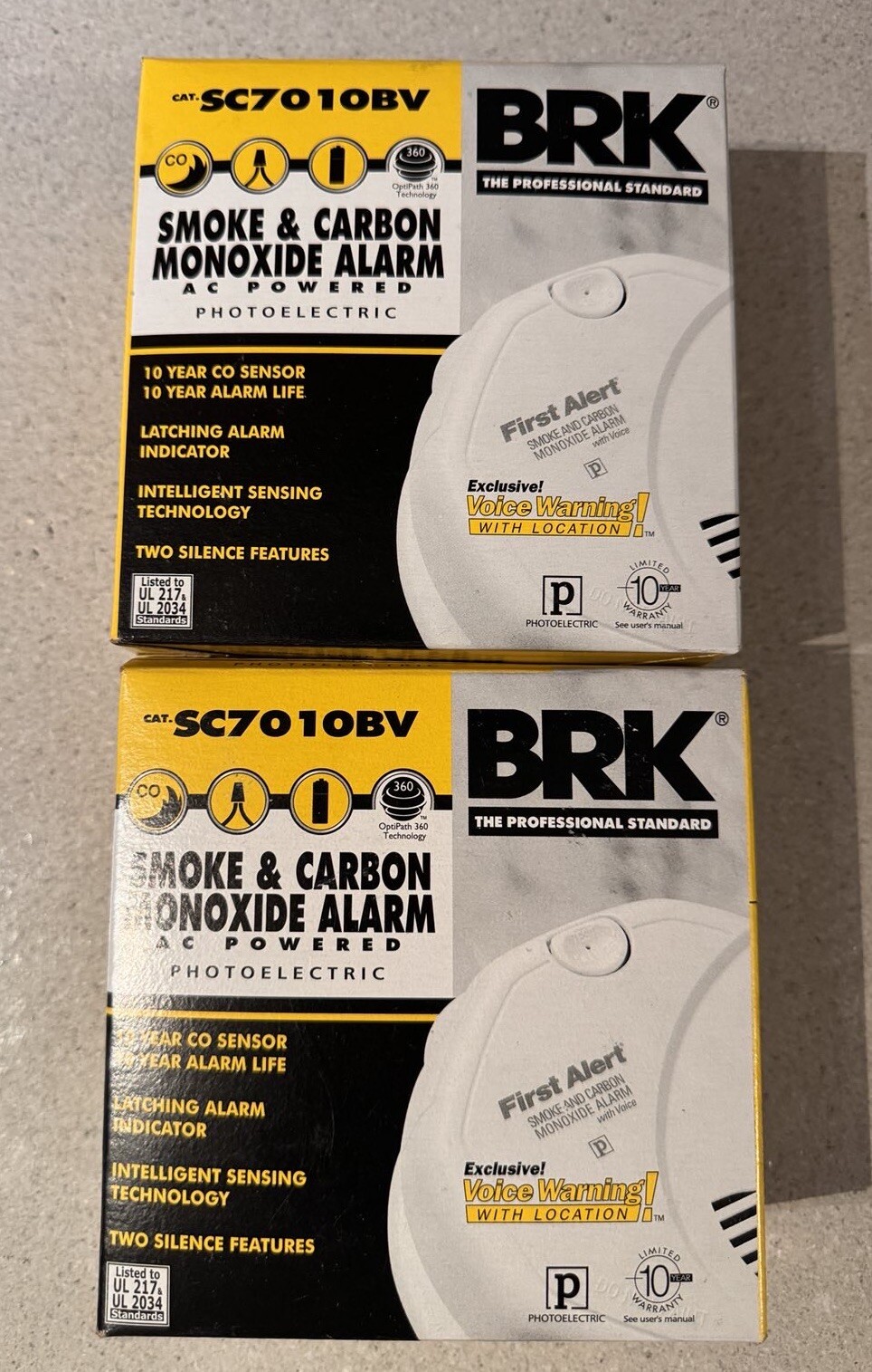 First Alert BRK SC7010BV Photoelectric Smoke and Carbon Monoxide Alarm ...