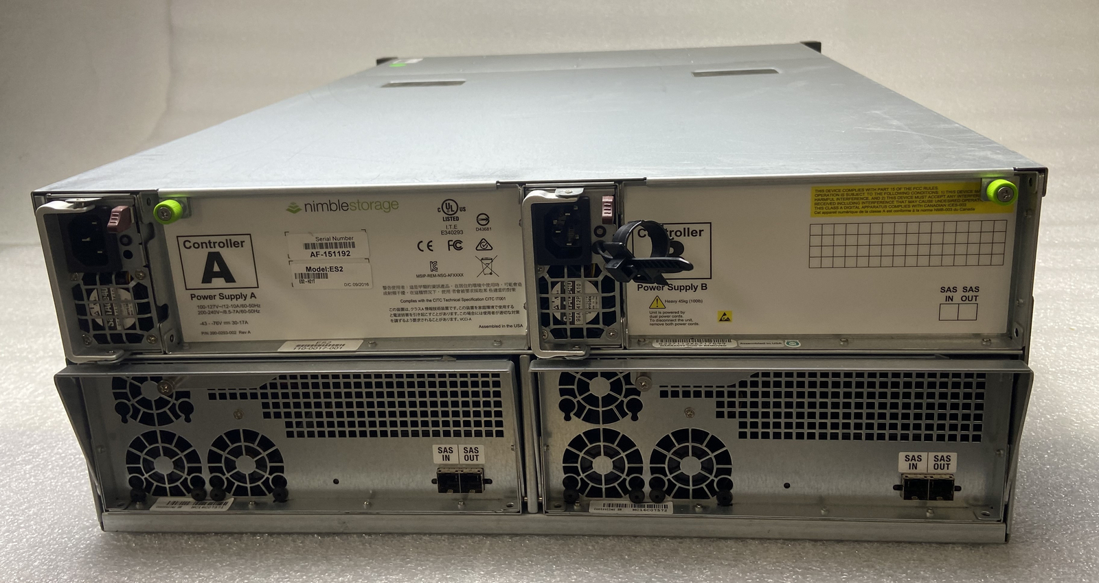 HPE Nimble Storage ES2 H21T SAN Disk Array 24/48-Bay BOOTS 2x 1200W PSU ...