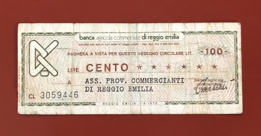 4 Mini Assegni da 100 Lire del 1976 (Lotto 6) | eBay