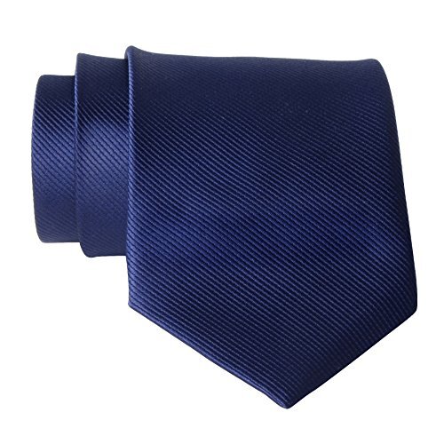 Mens Solid Polyester Textile Neckties Pure Color Neck Ties Navy Blue | eBay