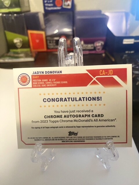 Jadyn Donovan 2023 McDonald's AA Basketball Auto RC Duke | eBay