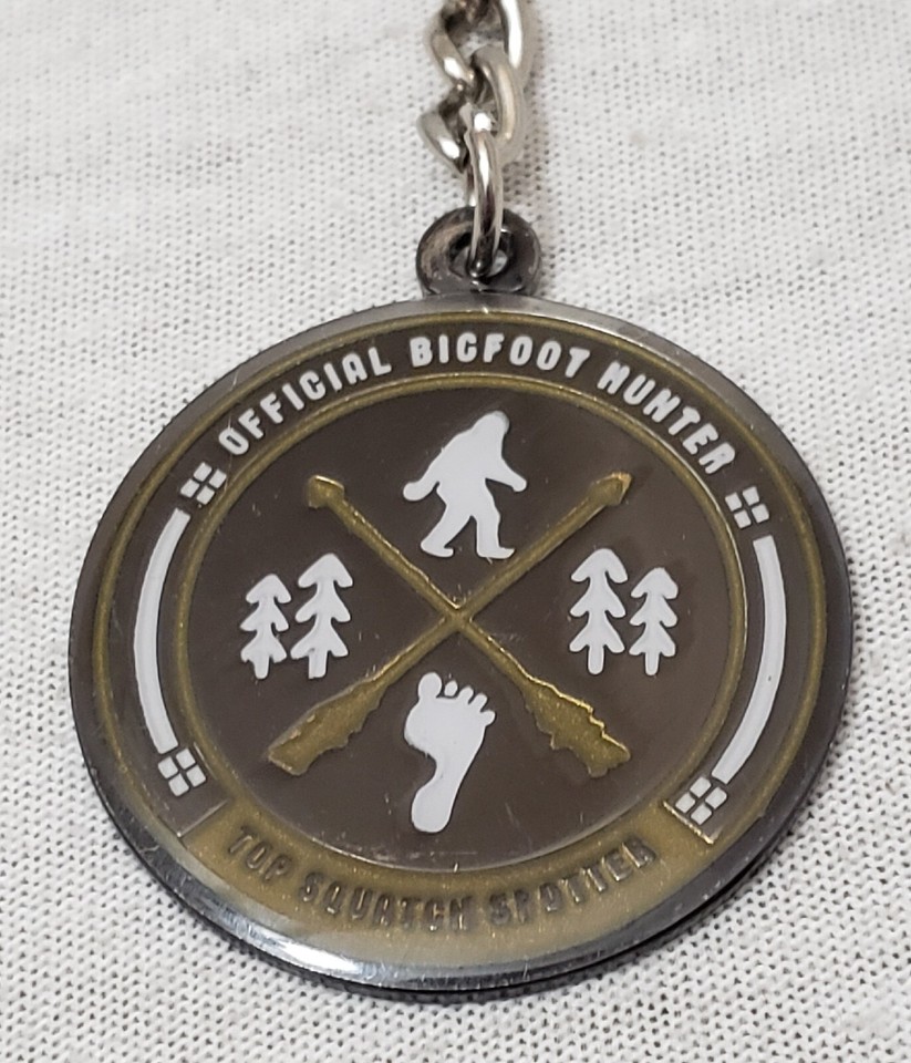 Official Bigfoot Hunter Keychain Metal Keyring Sasquatch Yeti Cryptid ...