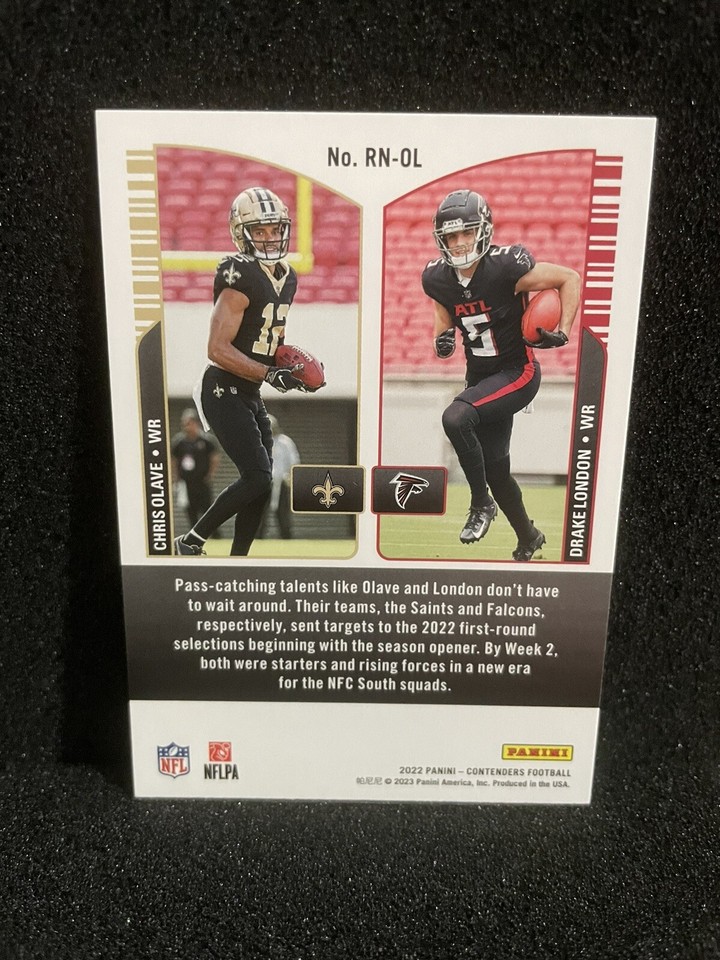 2022 Contenders Chris Olave Drake London Rookie Round Numbers #RN-OL | eBay