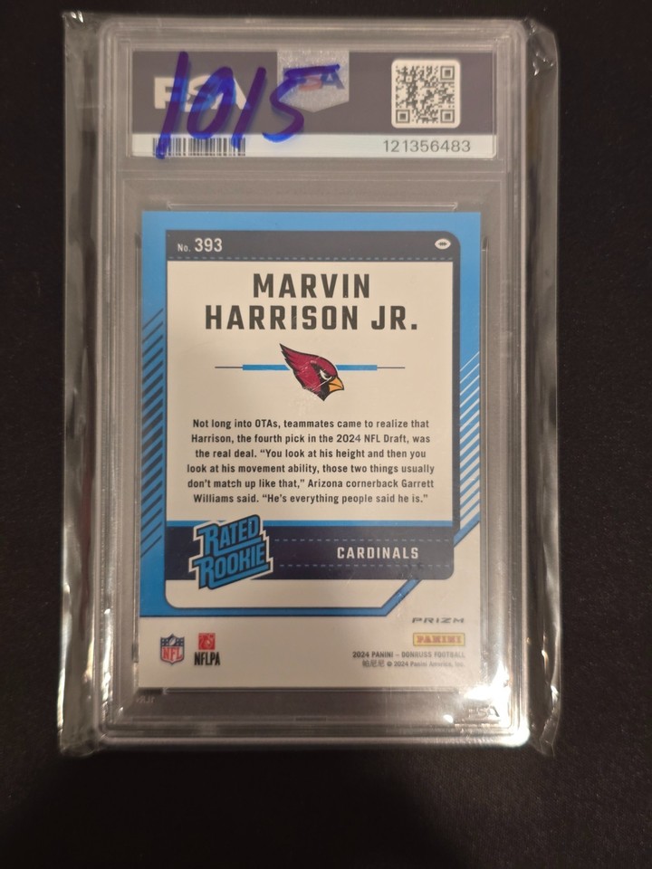 2024 Donruss - Marvin Harrison Jr. Optic Preview Blue Scope RC PSA 10 ...