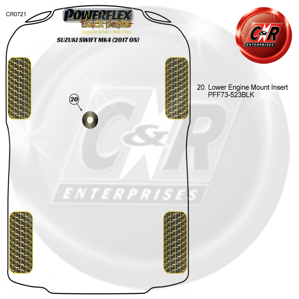 Powerflex Black Low Eng Insert for Suzuki Swift4 A2L Not Sport 17on ...
