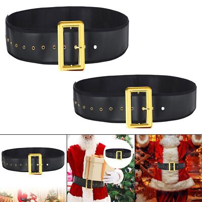 Christmas Santa Belt PU Leather Casual Decor Xmas Belt Santa Claus Belt ...